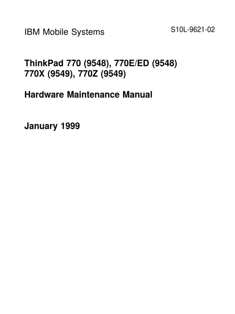 Thinkpad 770x Service Manual | PDF
