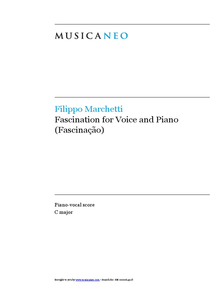 Filippo Marchetti: Fascination For Voice and Piano (Fascinação) | PDF | Art