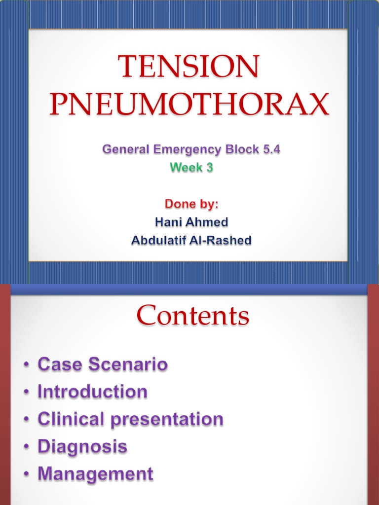 Tension Pneumothorax 170102133730 | PDF