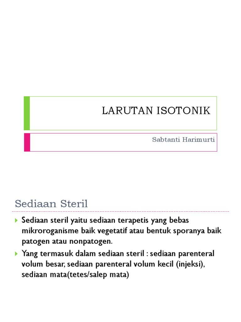 Larutan Isotonik - Sabta | PDF