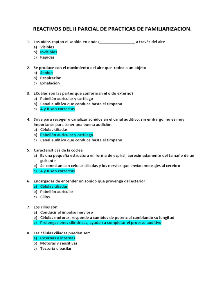 Practicas de Familiarizacion 2P | PDF | Oído | Cabeza y cuello humanos