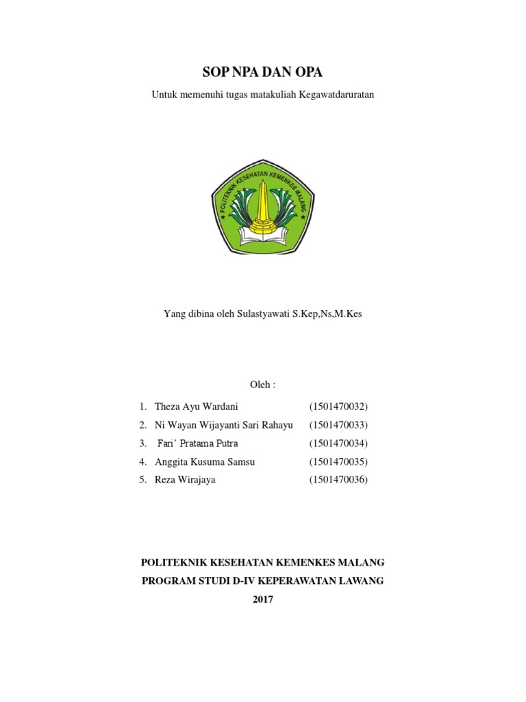 Sop Npa Dan Opa | PDF