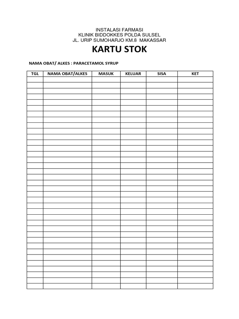Stok Obat | PDF