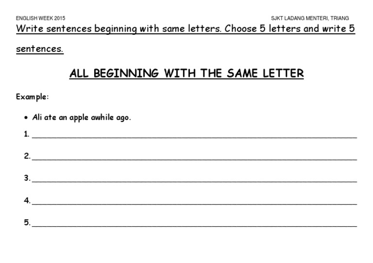 All Beginning With The Same Letter | PDF