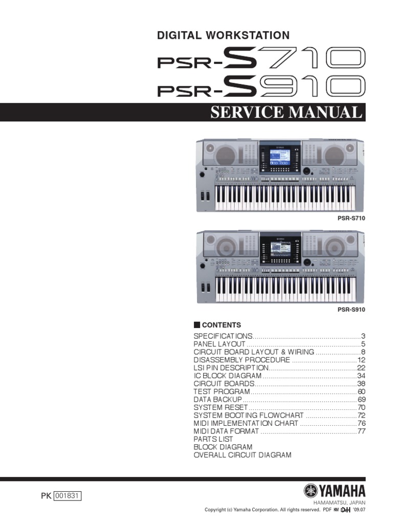 PSR S710 S910 - ServiceManual PDF | PDF | Electrical Connector | Usb