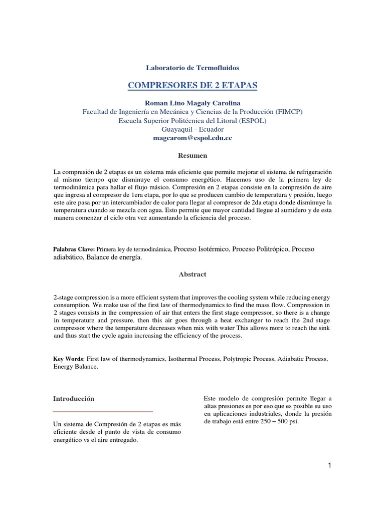 Practica 4 Compresion en 2etapas | PDF | Electrodoméstico | Física
