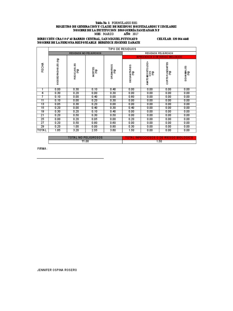 Anexo 1 - Formato RH1 | PDF