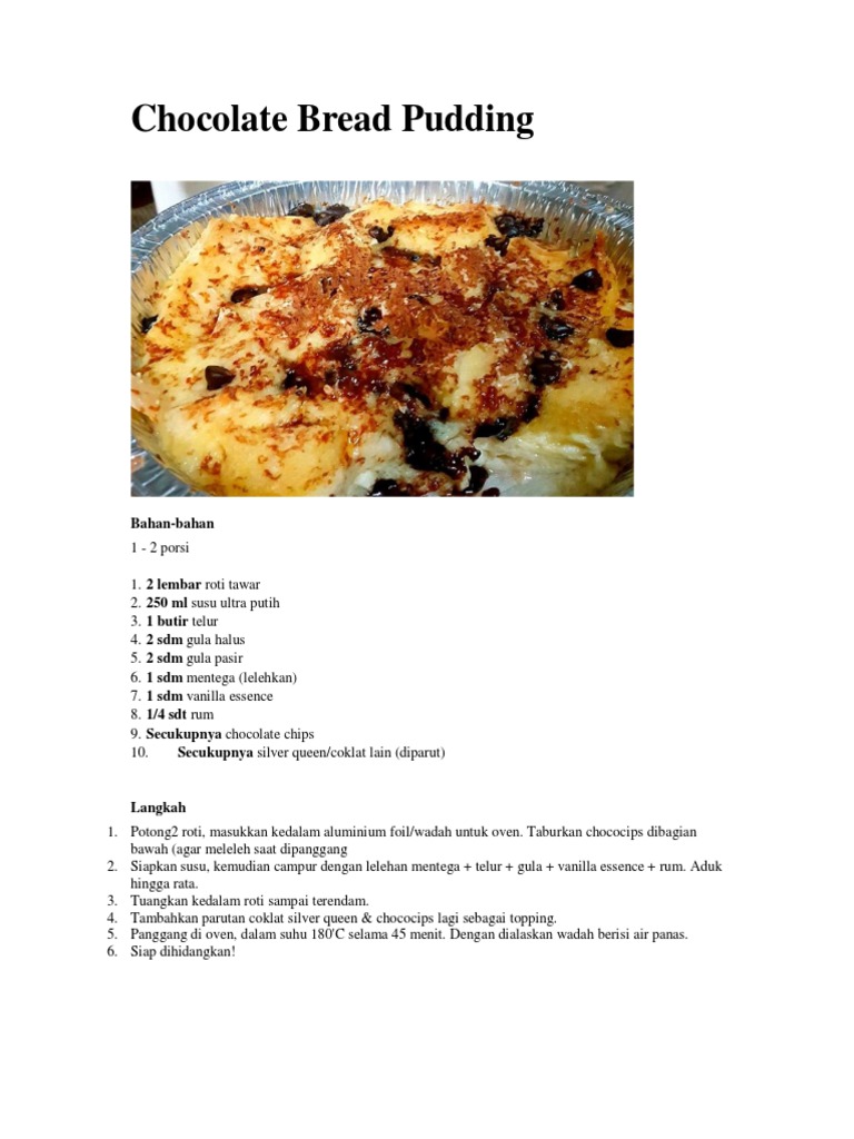 Resep Bread Pudding | PDF