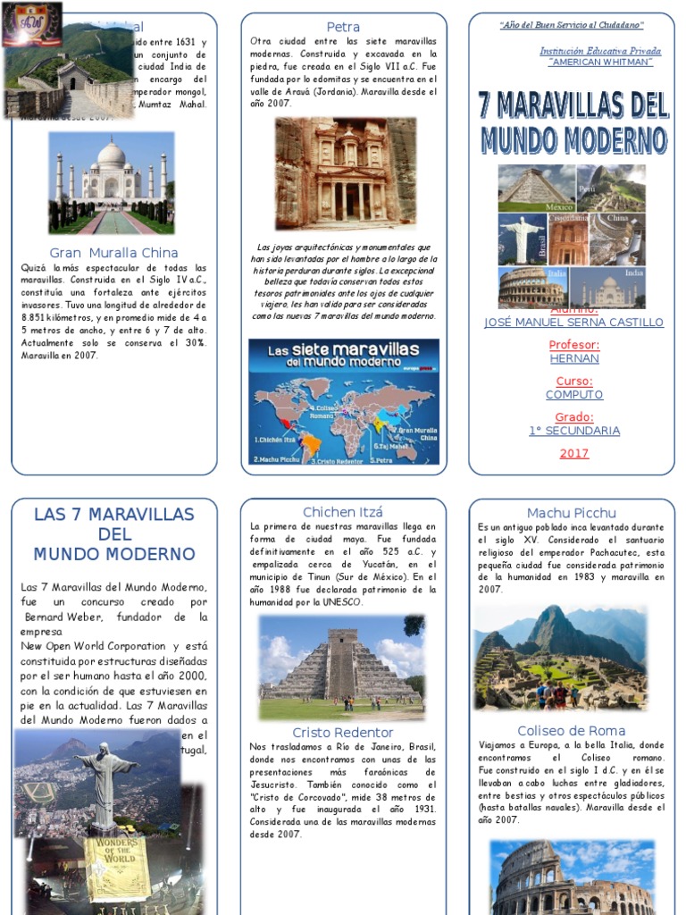 Triptico 7 Maravillas