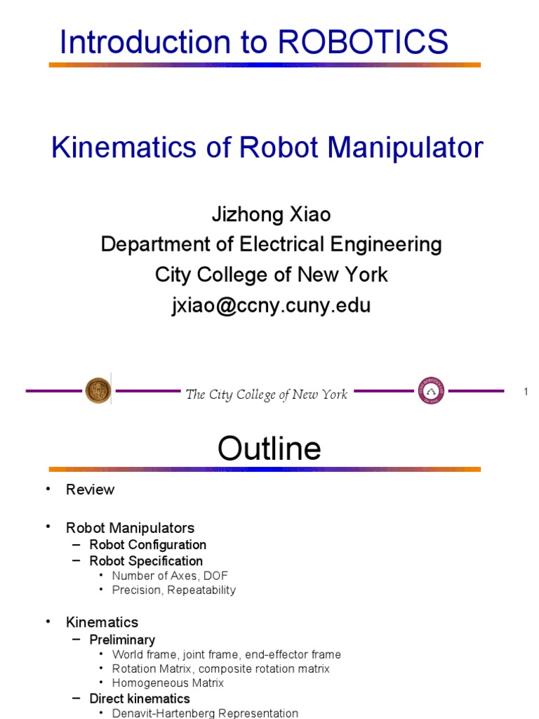 Introduction To ROBOTICS: Kinematics of Robot Manipulator | PDF ...