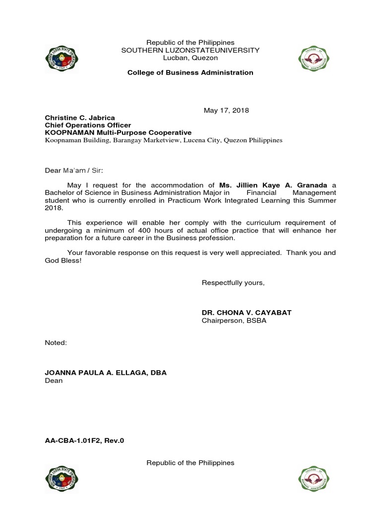 Request Letter | PDF | Behavior Modification