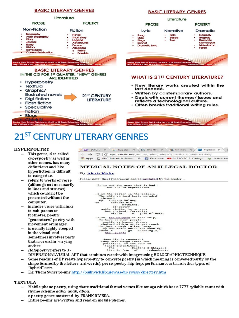 21st Century Literary Genres | PDF | Poetry | Narrative