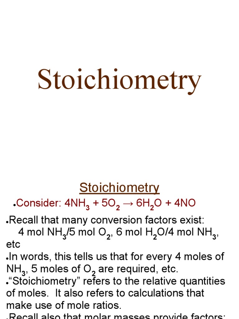 Stoichiometry PDF | PDF | Stoichiometry | Mole (Unit)