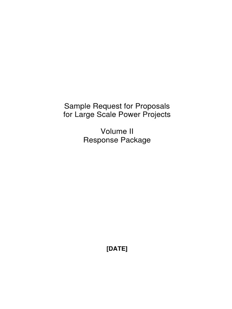 Sample RFQ For Large Power Plants PDF | PDF | Request For Proposal ...