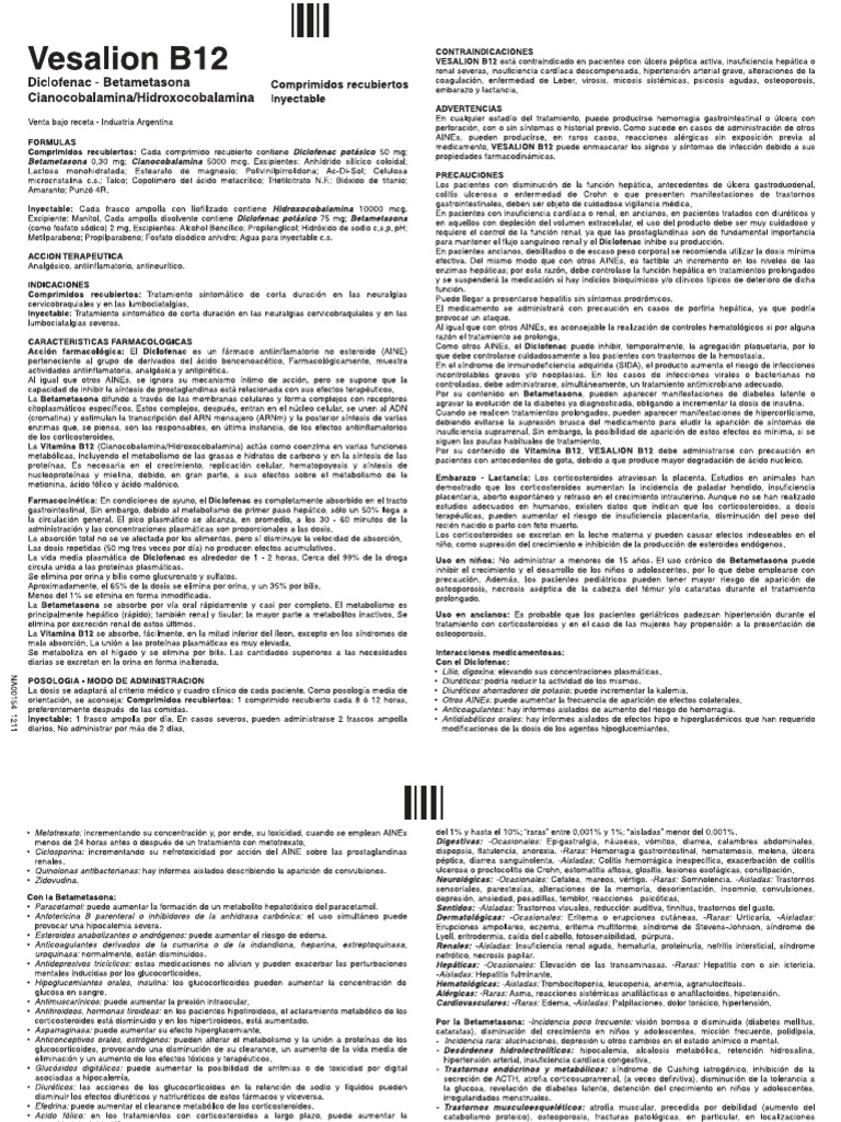 Vesalion B12 Inyec y Comp PDF | PDF