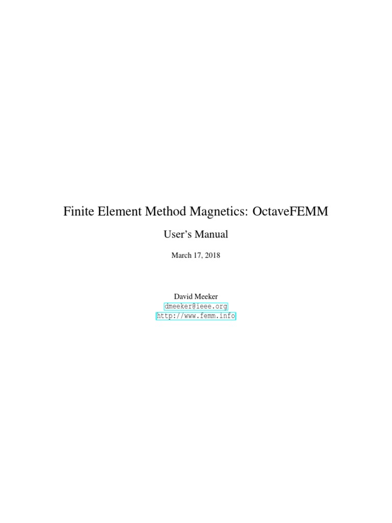 Finite Element Method Magnetics - OctaveFEMM PDF | PDF | Command Line Interface | Matlab