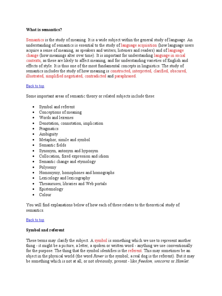 What Is Semantics | PDF | Semantics | Lexicology