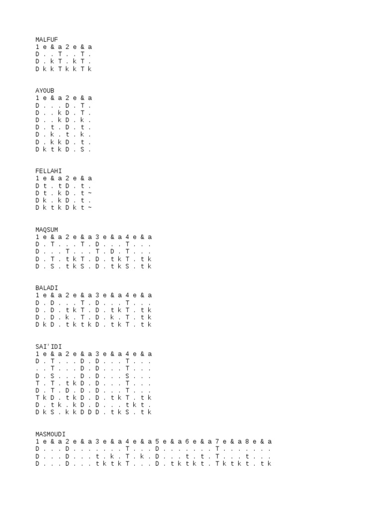 Middle Eastern and Mediterranean Dance Rhythm | PDF | Dances | Leisure