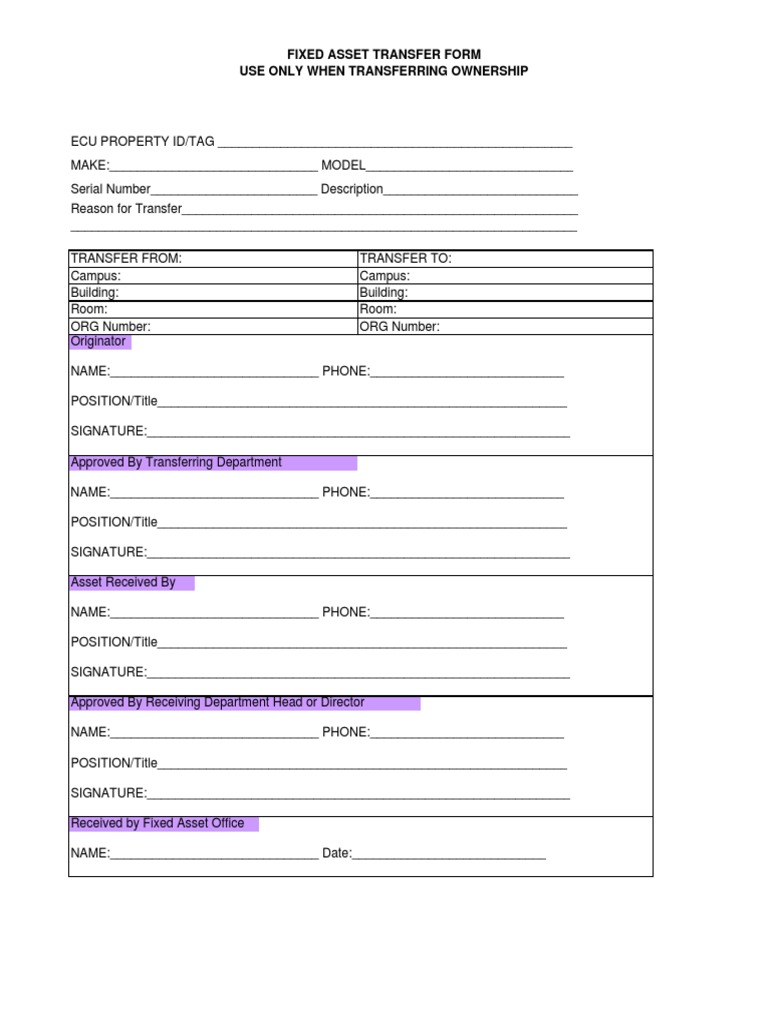 Asset Transfer Form