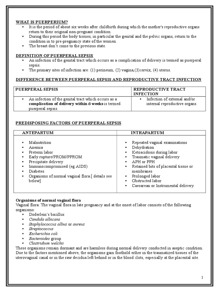 Puerperal Sepsis | PDF | Childbirth | Streptococcus