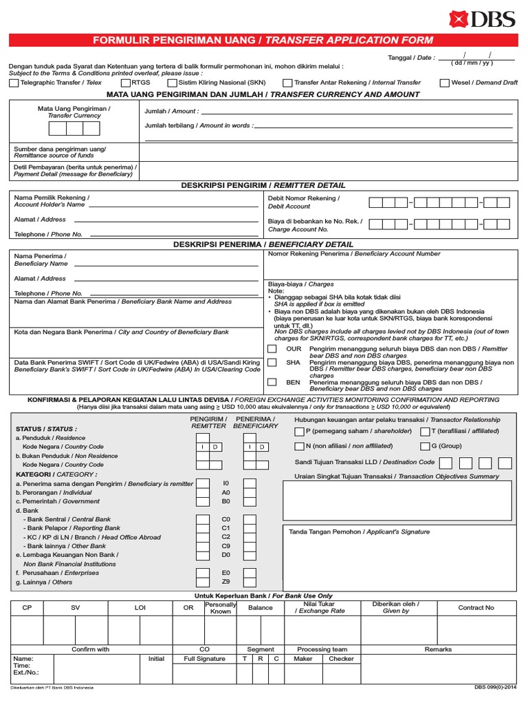 Remittances Application Form | PDF