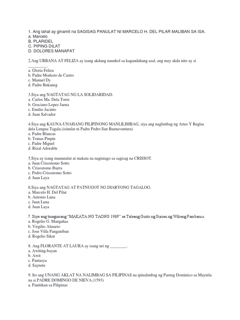 Let Questions Filipino | PDF