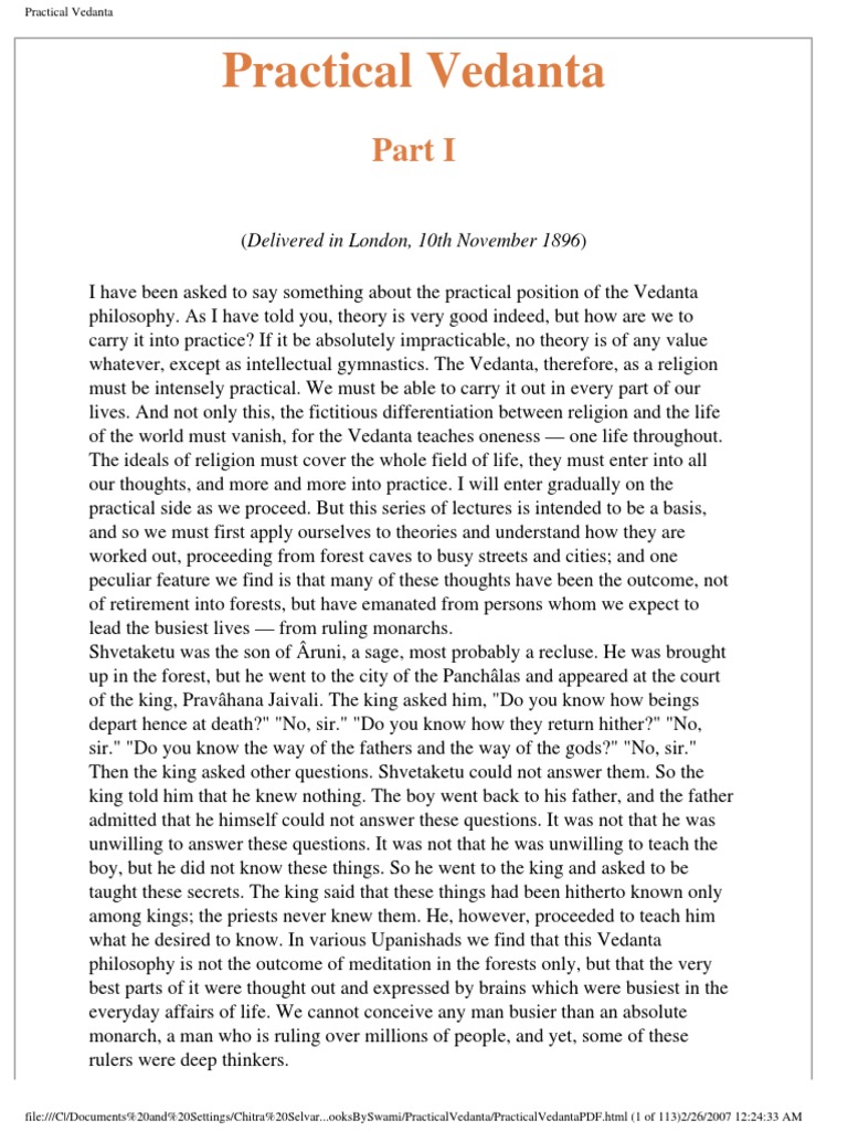Practical Vedanta: Philosophy in Action | PDF | Ātman (Hinduism) | Bhagavad Gita