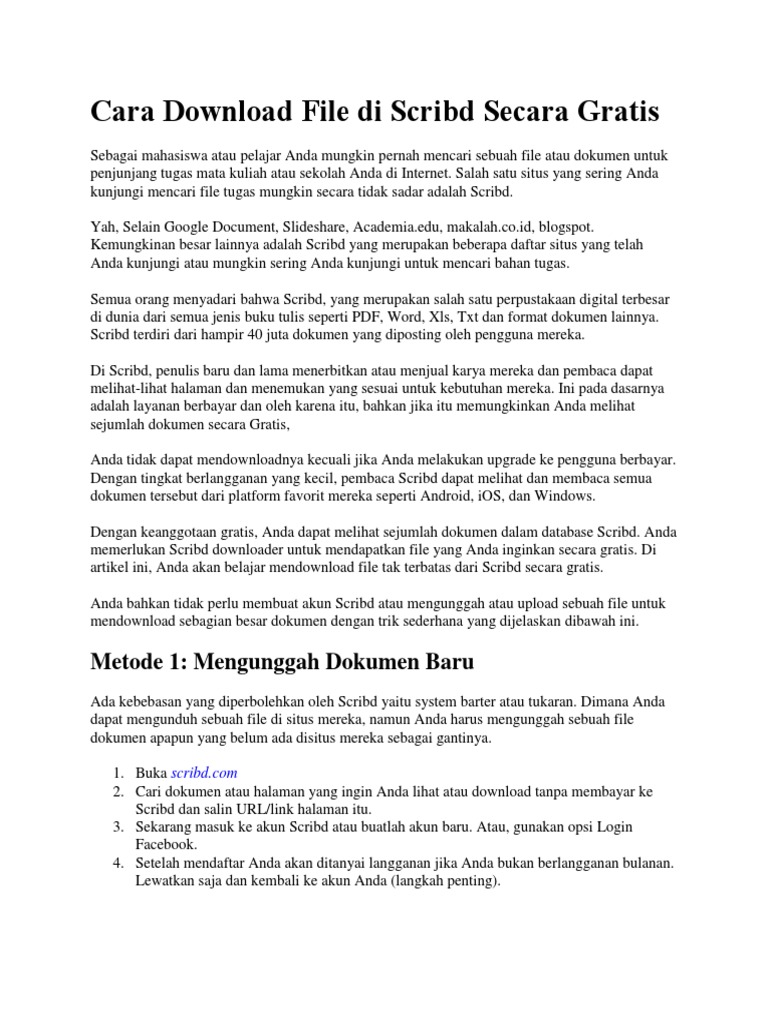 Cara Download File Di Scribd Secara Gratis Pdf