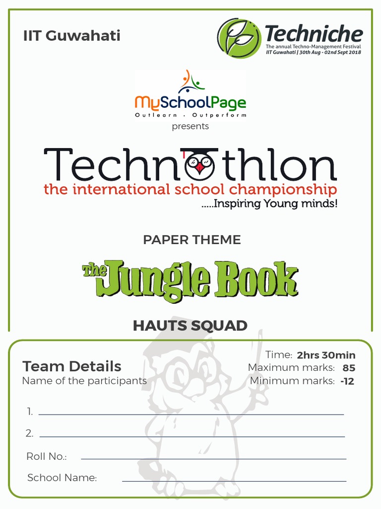 Technothlon 2018 HE | PDF | Bagheera | Baloo