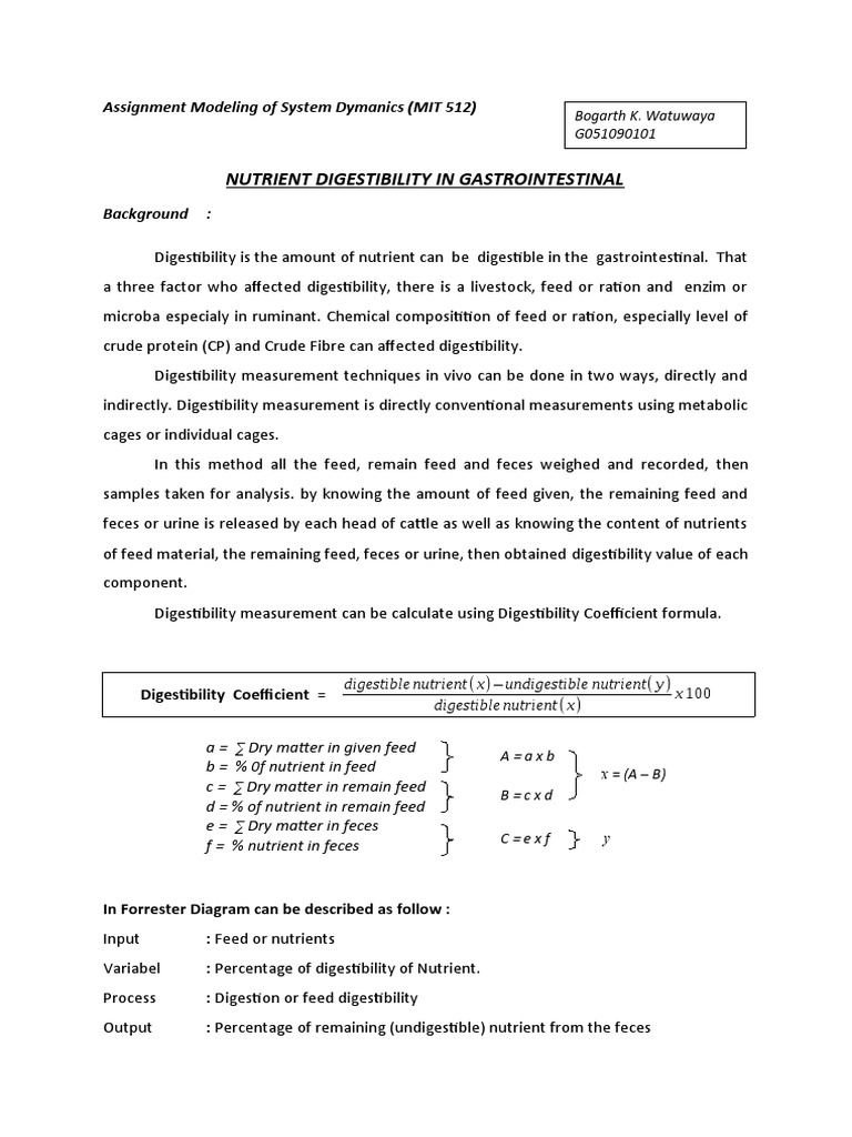 Nutrient Digestibility Measurement Methods | PDF | Digestion | Feces