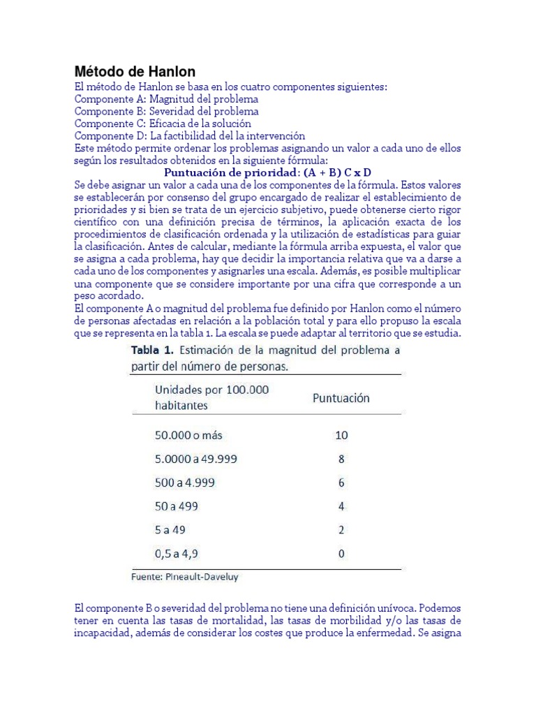 Método de Hanlon | PDF | Fórmula | Estadísticas