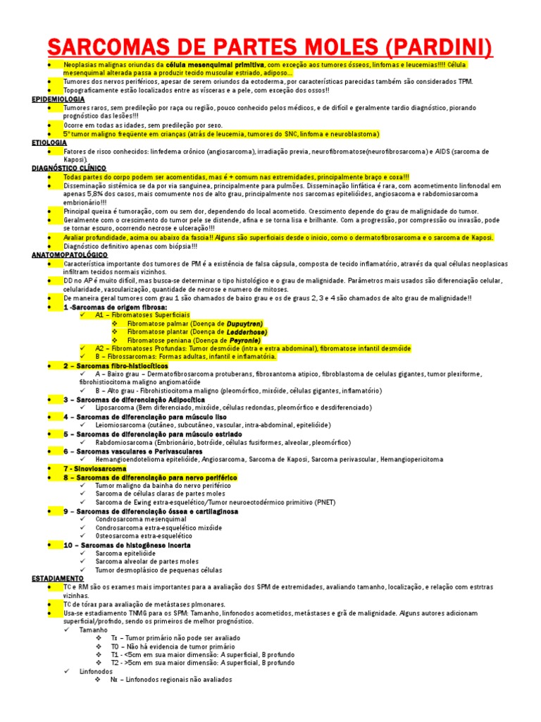 Sarcomas de Partes Moles | PDF | Câncer | Linfoma