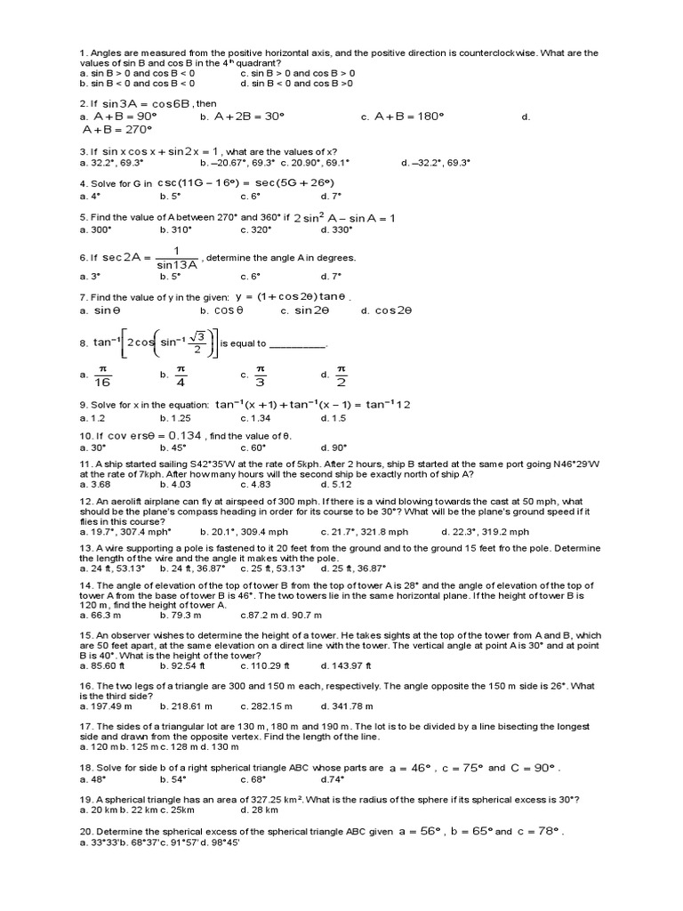 ECE Reviewer 1 | PDF | Triangle | Trigonometric Functions