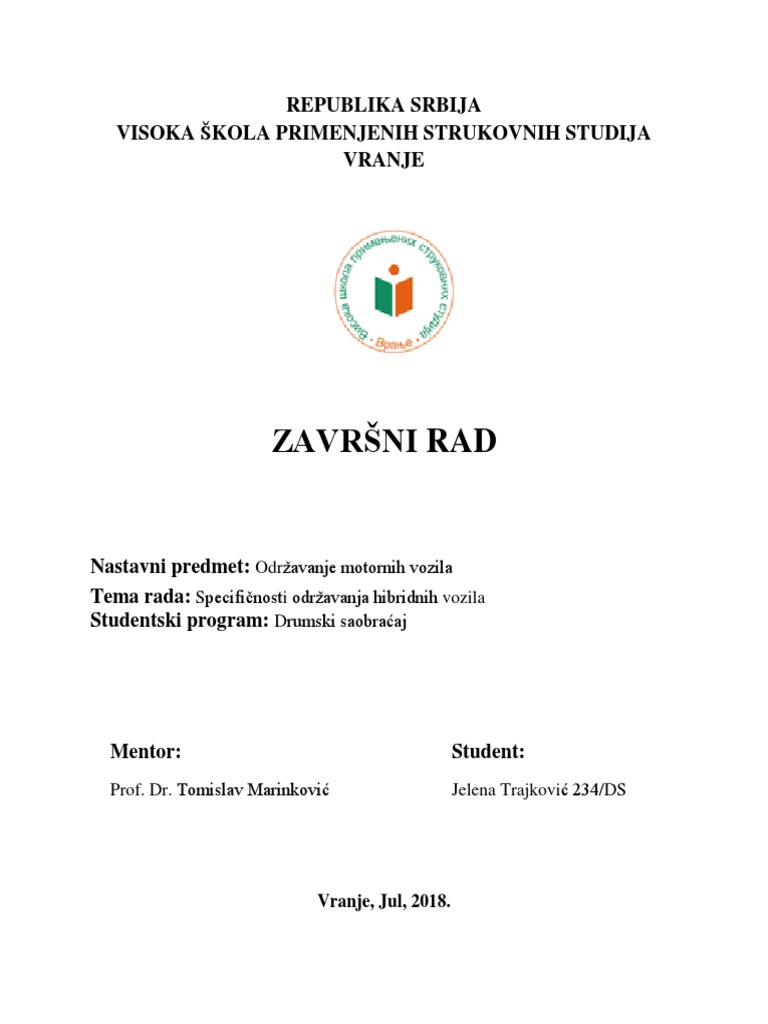 Zavrsni Rad-Jelena 1531437101 | PDF
