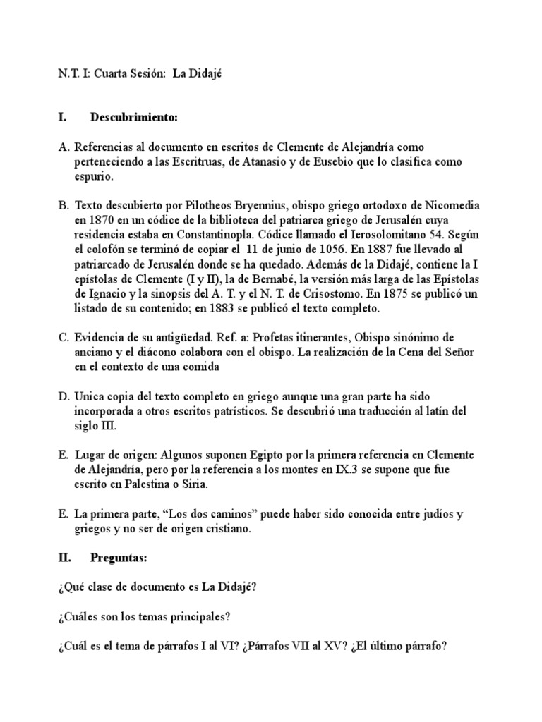 La Didajé | PDF | Religiones mediterráneas antiguas | Biblia