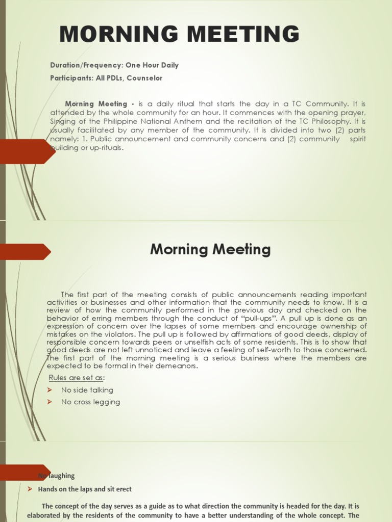Morning Meeting Power Point | PDF | Psychological Concepts | Psychology