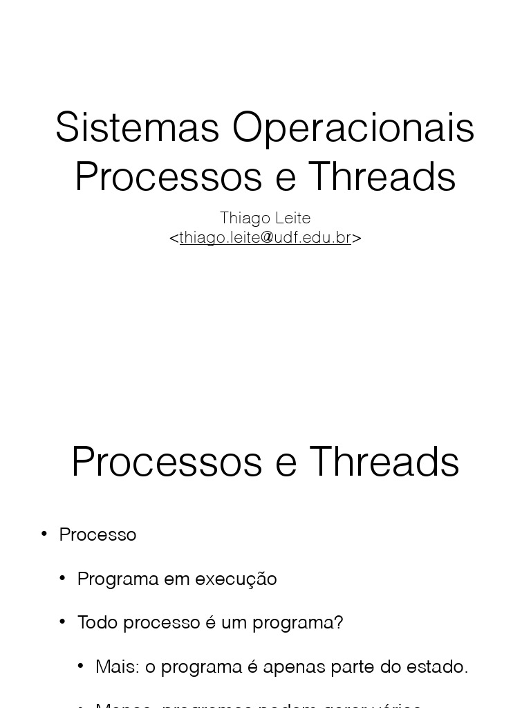 2 - Processos e Threads | PDF | Processo (informática) | Thread (informática)