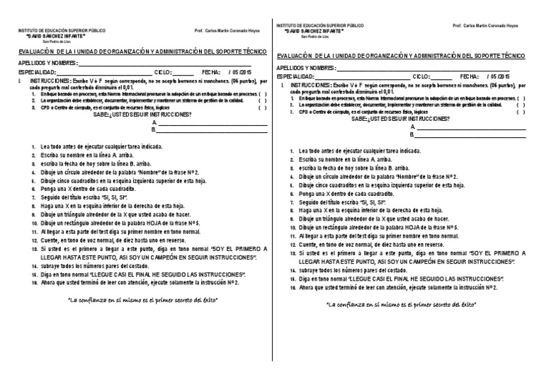 Examen de TER | PDF | Prueba (evaluación) | Gestión de la calidad Examen de TER | PDF | Prueba (evaluación) | Gestión de la calidad