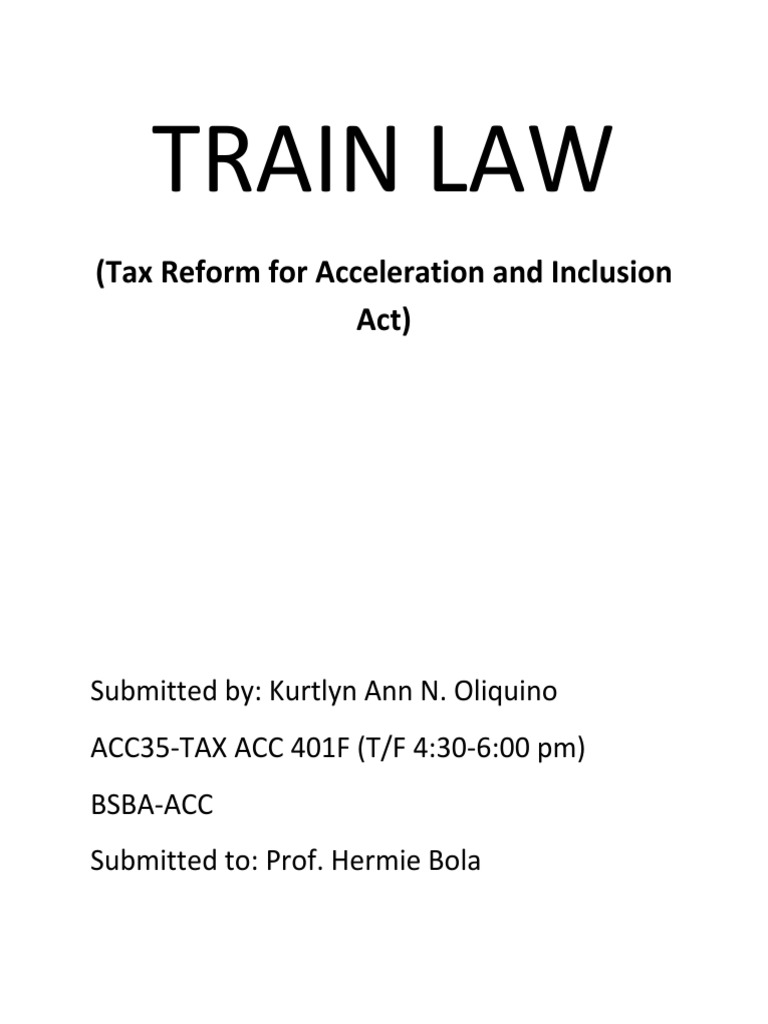 Train Law | PDF | Value Added Tax | Taxes