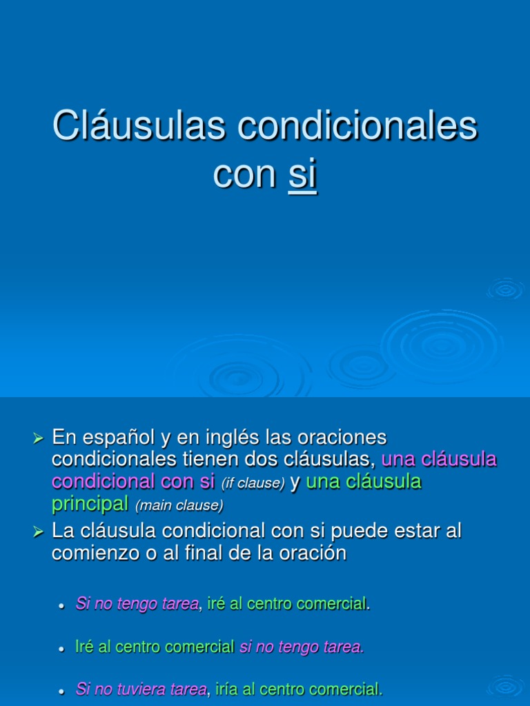 Cláusulas Condicionales en Español | PDF | Idiomas | Artes del Lenguaje ...