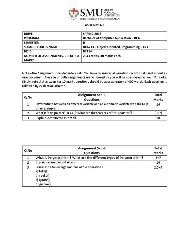 Oop Smu Assignment | PDF