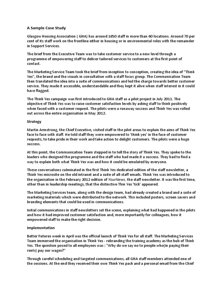 IC-A Sample Case Study | PDF | Percentage | Marketing