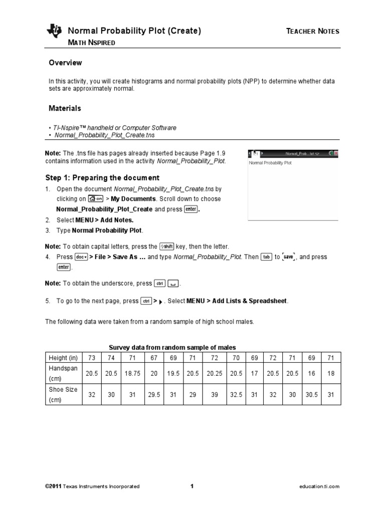 Normal Probability Plot Create | PDF | Histogram | Statistics