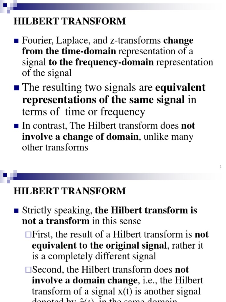 Hilbert Transform | PDF | Bandwidth (Signal Processing) | Hilbert Space