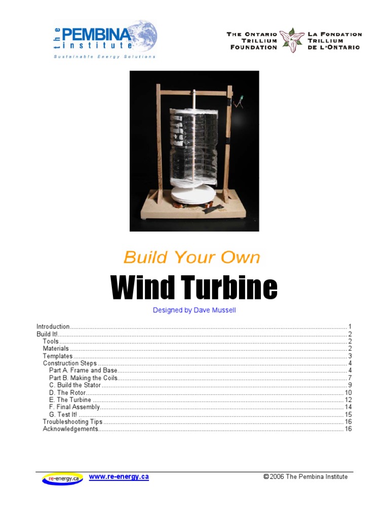 Build Your Own VAWT by David Mussell | PDF | Alternating Current | Wind ...