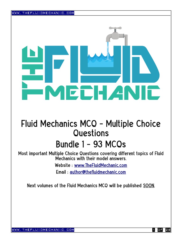 Fluid Mechanics MCQs Bundle 1 | PDF | Fluid Mechanics | Viscosity