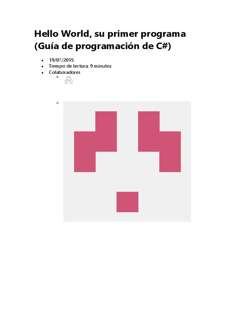 Hello World en C# | PDF | Interfaz de línea de comando | Programa de ...
