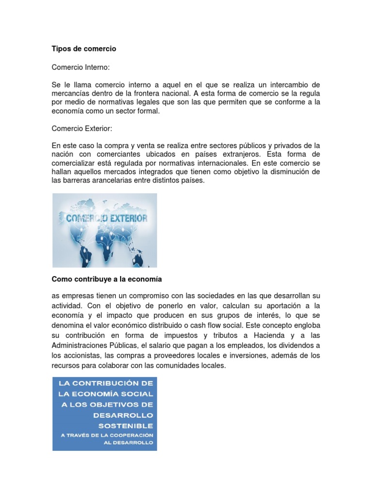 Tipos de Comercio | PDF | Comercio | El comercio internacional