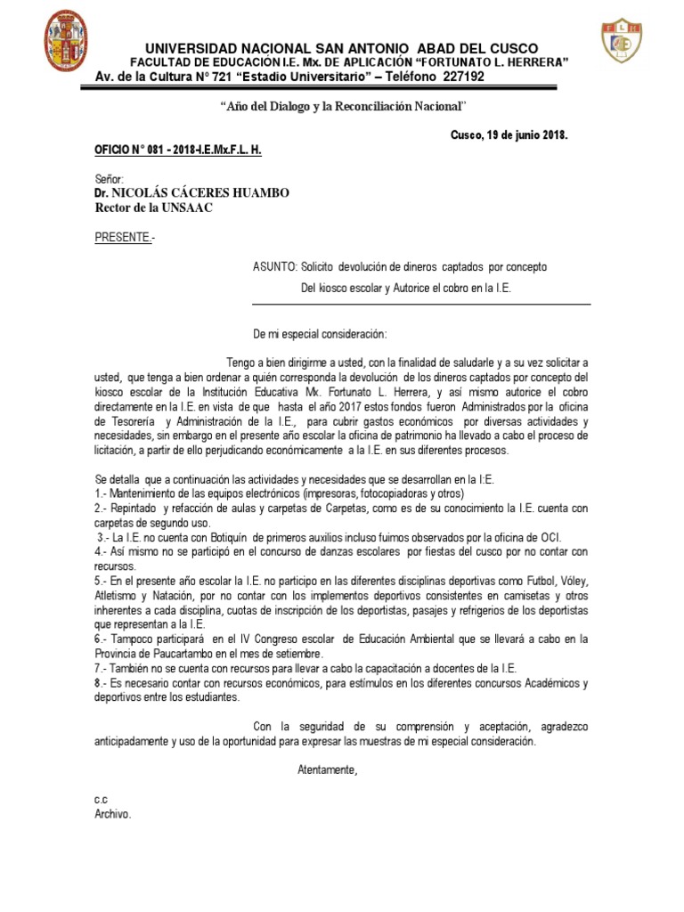 Oficio Rector-Kiosko | PDF | Aprendizaje | Educación avanzada