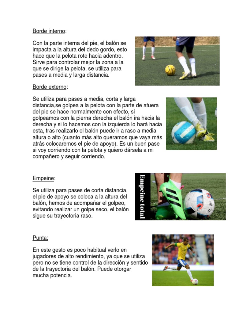 Técnicas de Pase en Fútbol: Borde Interno | PDF